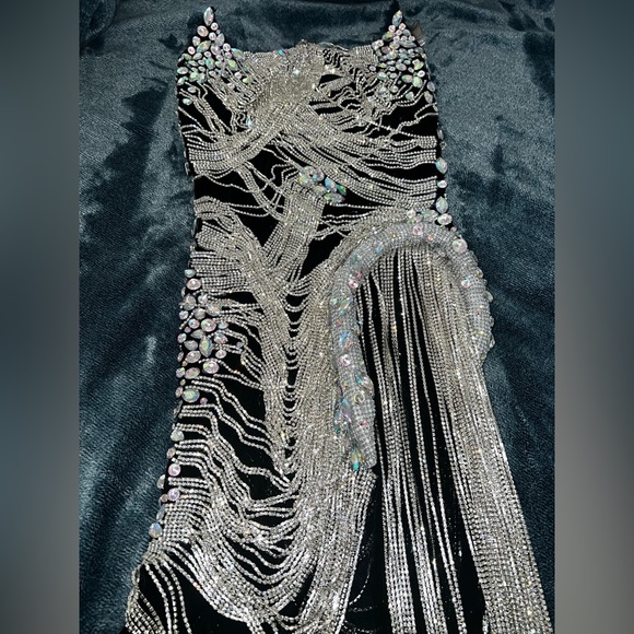 Dresses | Blinged Diamond Chained Mini Dress | Poshmark